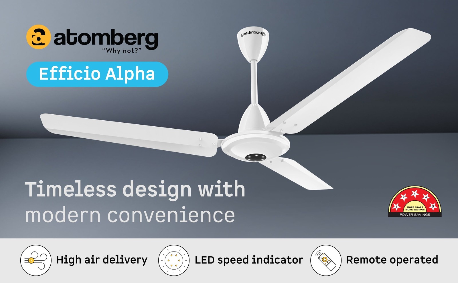 Atomberg Efficio Alpha Energy Saving Ceiling Fan with BLDC Motor