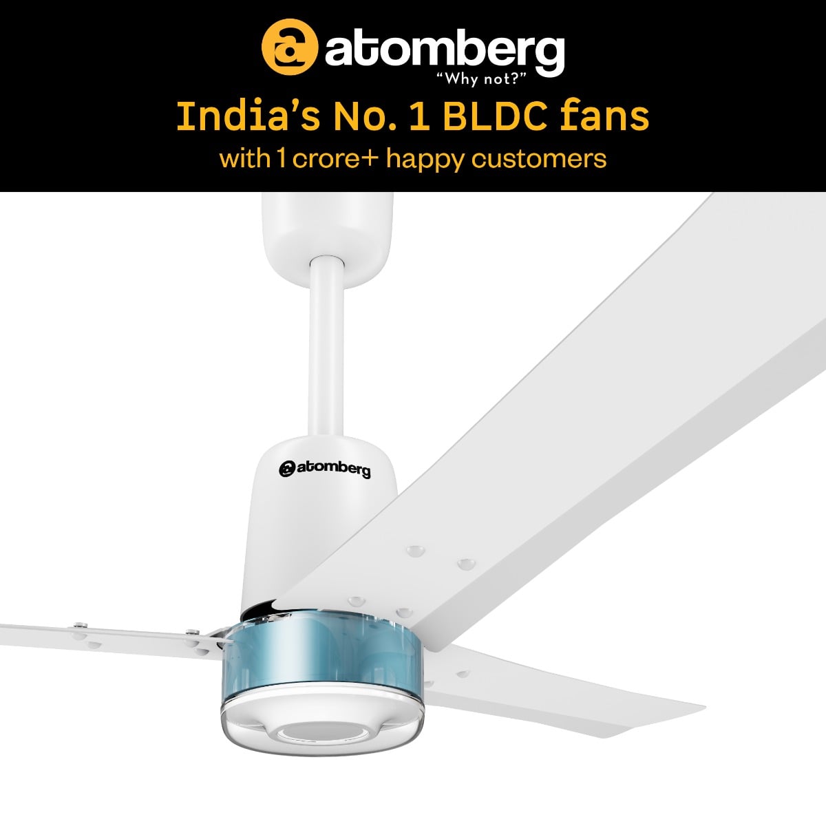 Atomberg Renesa Elite1200mm BLDC Motor 5 Star Rated Sleek Ceiling Fans