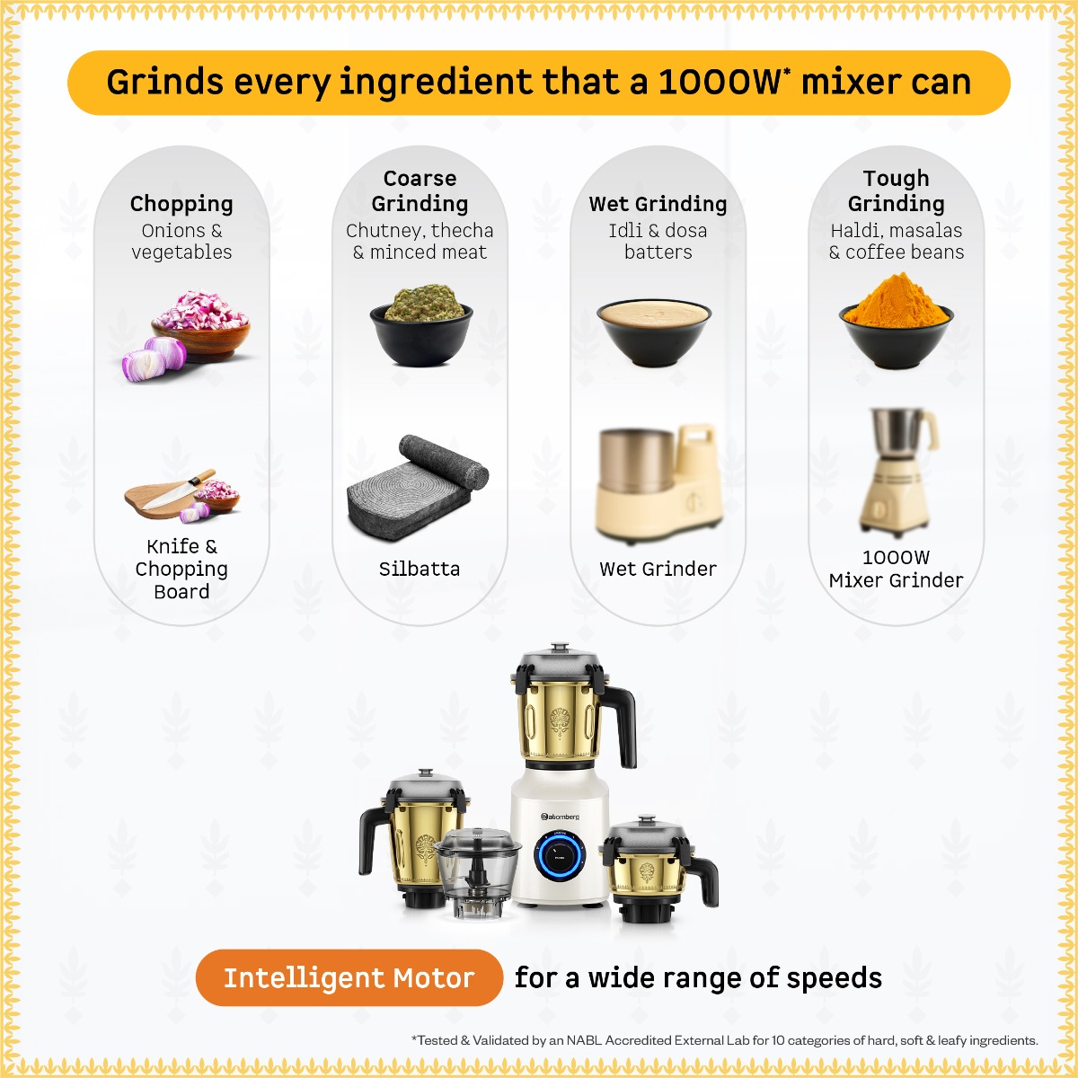 Atomberg Zenova Mixer Grinder with Unique Coarse Mode | Advanced Safety ...