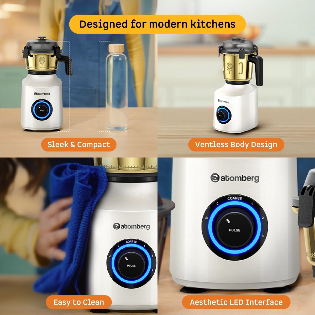 Atomberg Zenova Mixer Grinder with Unique Coarse Mode | Advanced Safety ...