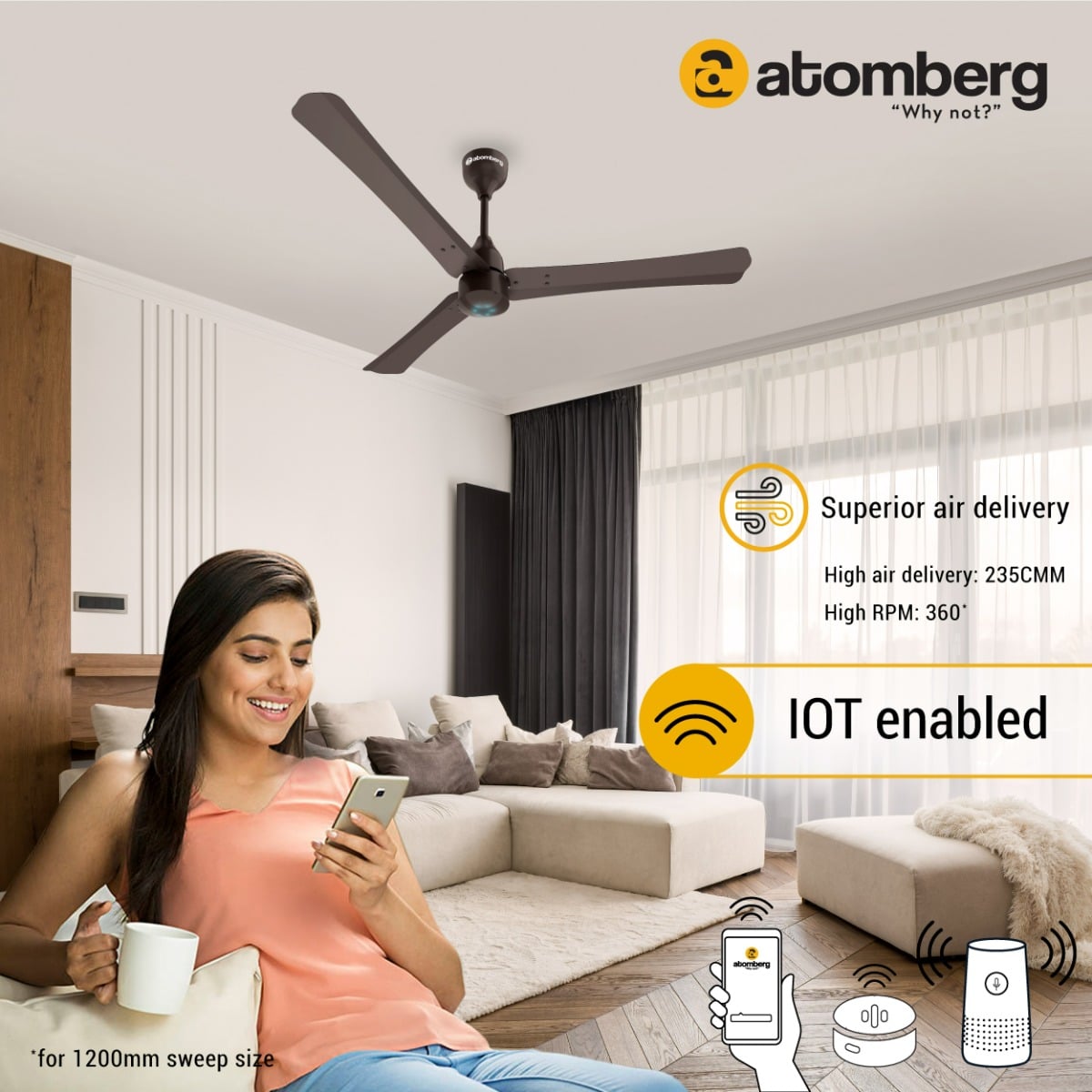 Buy Atomberg Renesa Smart+ Ceiling Fan with IoT technology